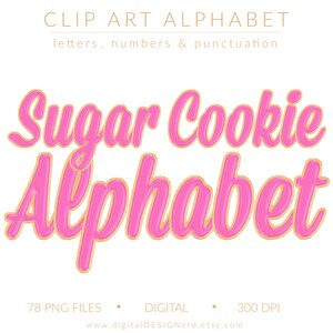 Rose Pink Frosted Sugar Cookie Alphabet | Clip Art Letters Numbers ...