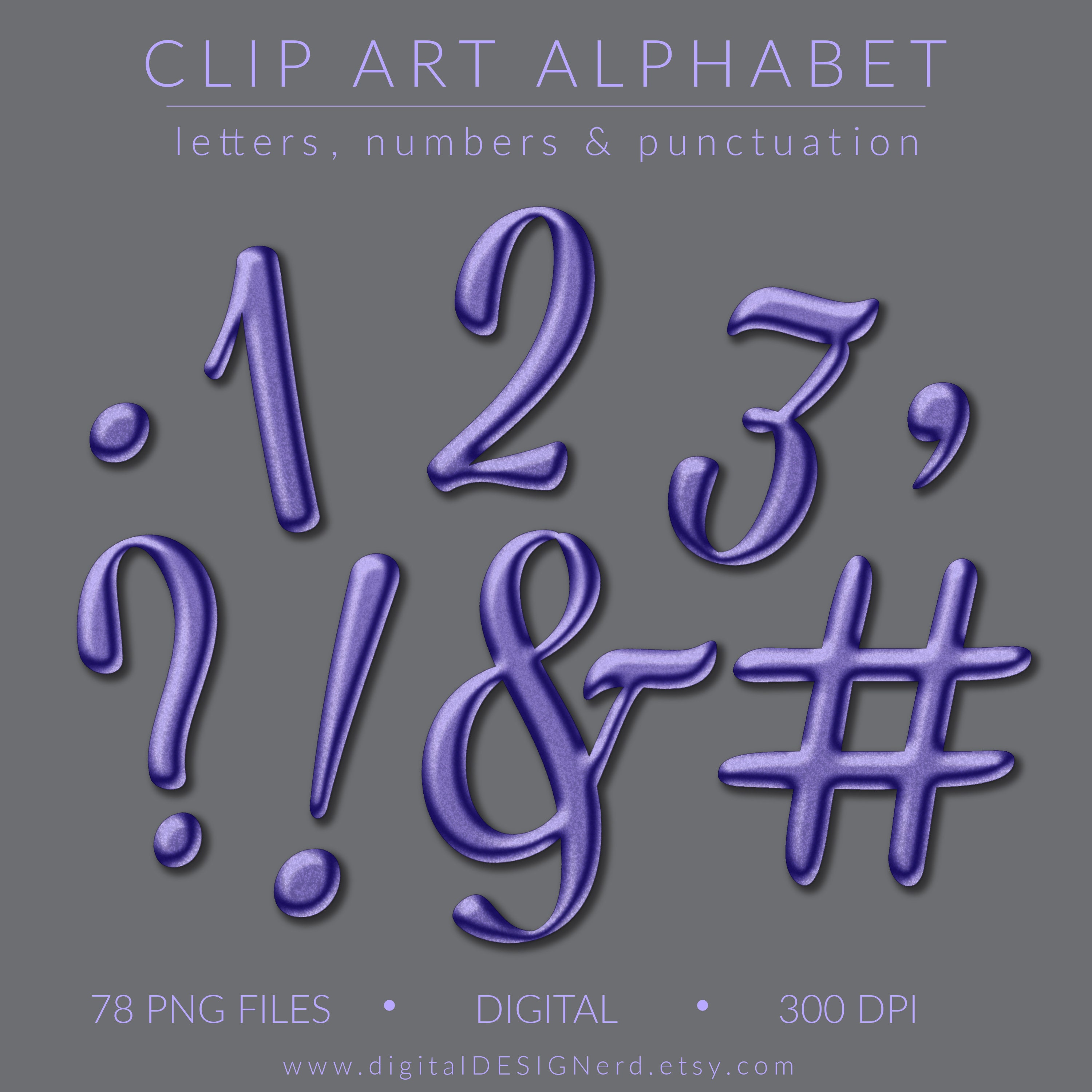 Indigo Glitter Alphabet Clip Art: Metallic Sparkle Letters (digital ...