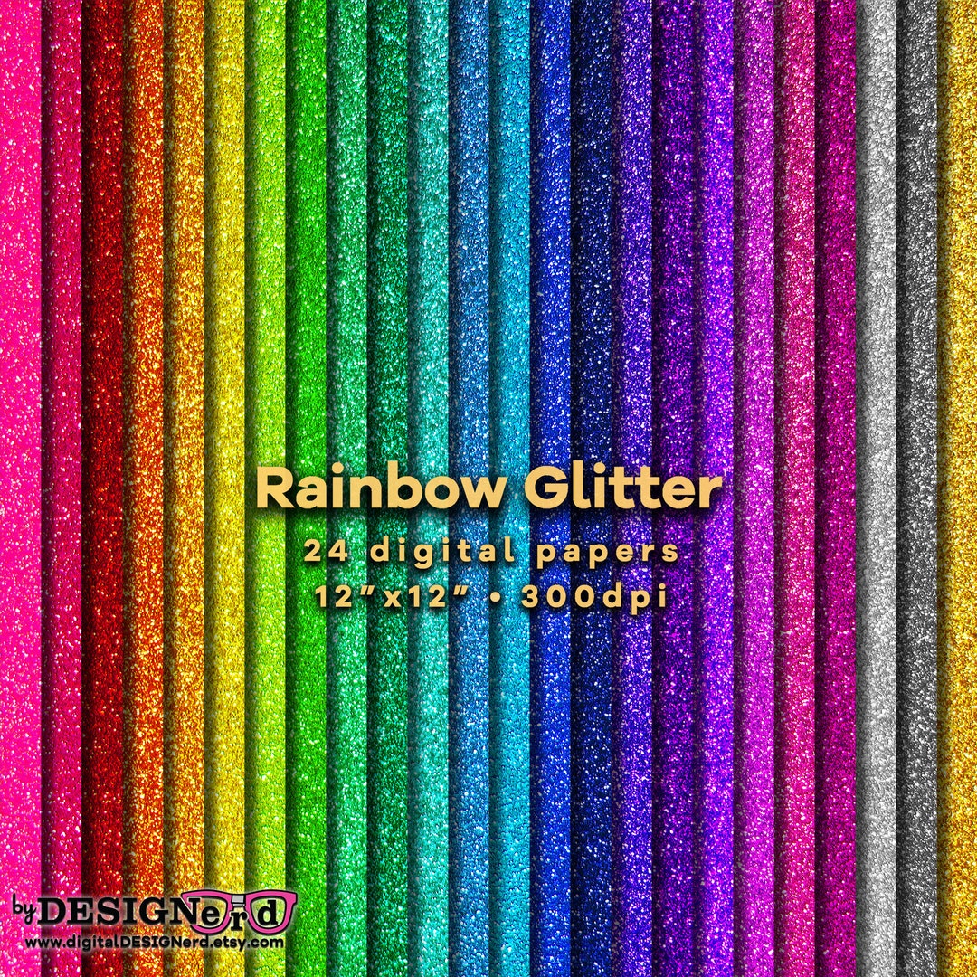 Rainbow Glitter Digital Paper: Sparkle Shimmer Collection (24 Hi-res ...