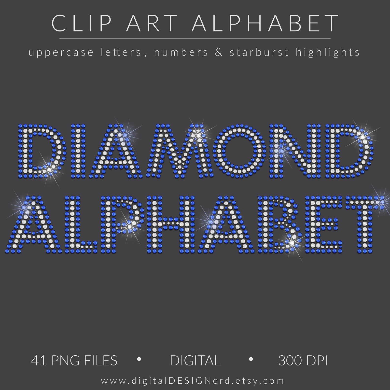 Blue Sapphire & Diamond Gemstone Alphabet Bling Letters - Etsy