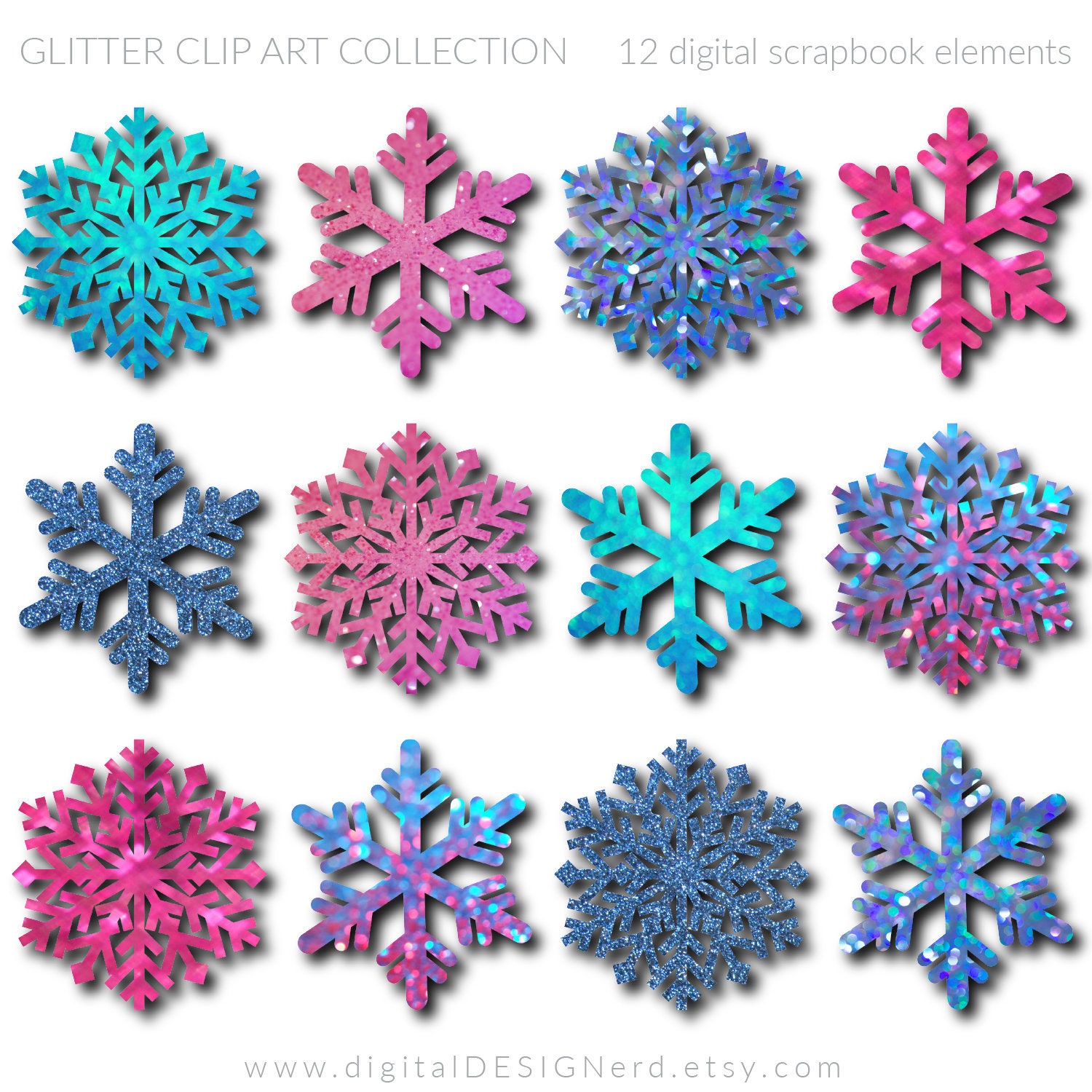 Pink Snowflake Clipart