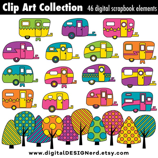 Camper Clip Art - Etsy
