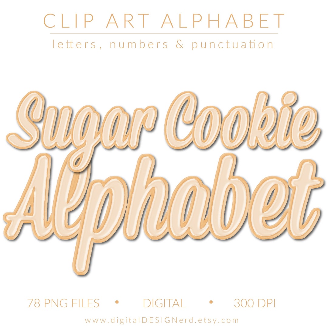 Vanilla Icing Sugar Cookie Alphabet Clip Art (digital Download) - Etsy