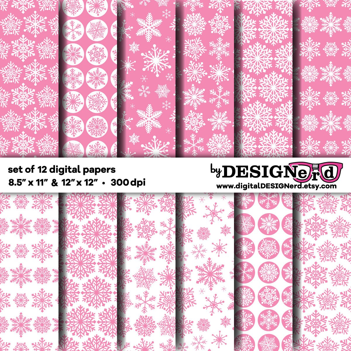 Papercraft Bookbinding Pink and White Heart Digital Paper Printable ...