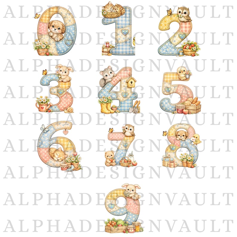 Patchwork Alphabet PNG Clipart | Baby Animals, Pastel Quilt Letters ...