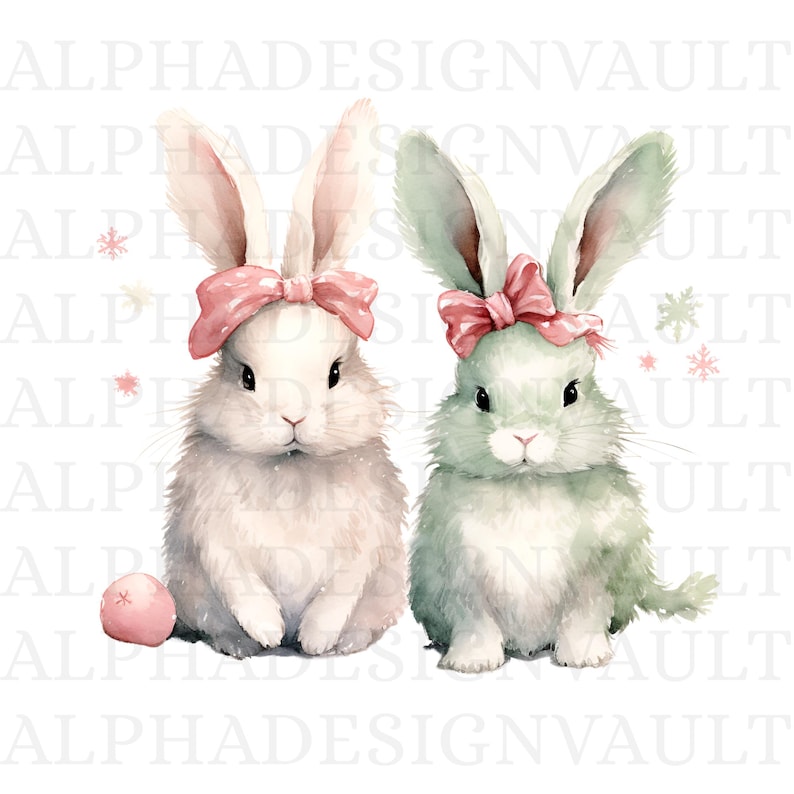Easter Bunny PNG Bundle | Rabbit Clipart Set | Spring Floral Cute Bunny ...