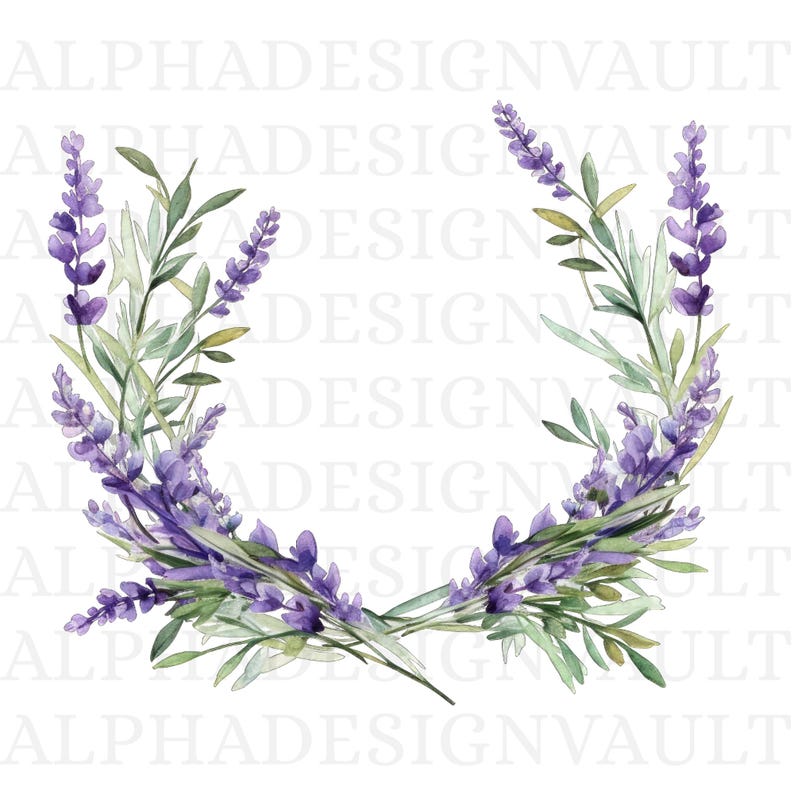 Lavender Deer Clipart Bundle | Watercolor Floral PNG Set (digital ...