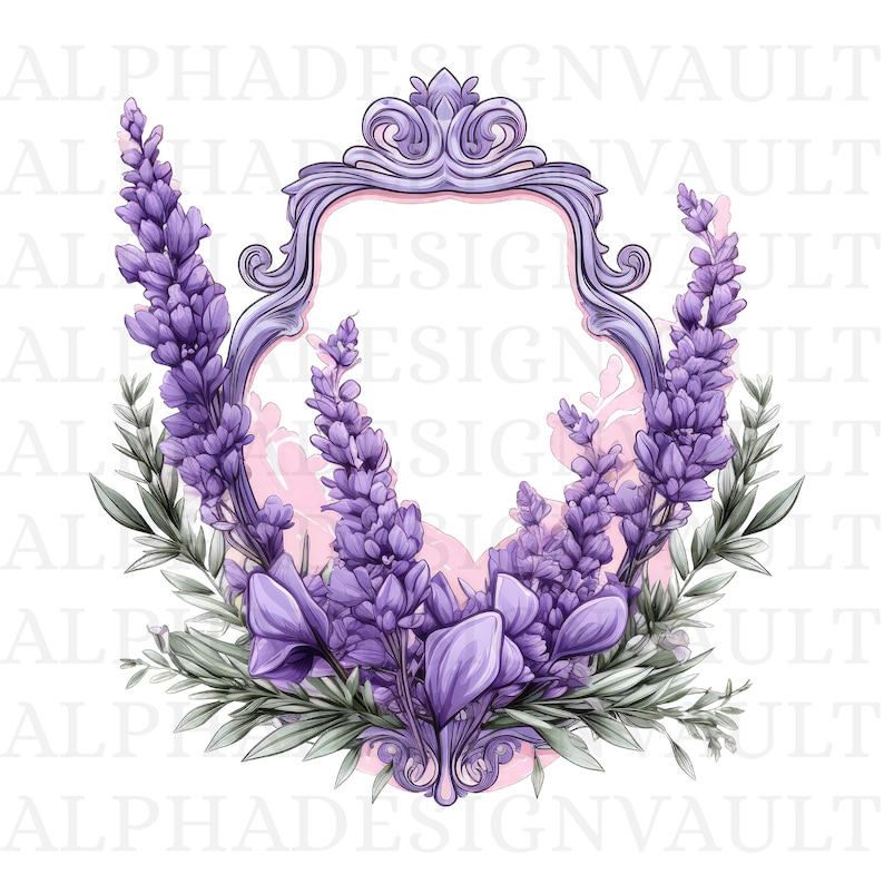 Lavender Deer Clipart Bundle | Watercolor Floral PNG Set (digital ...