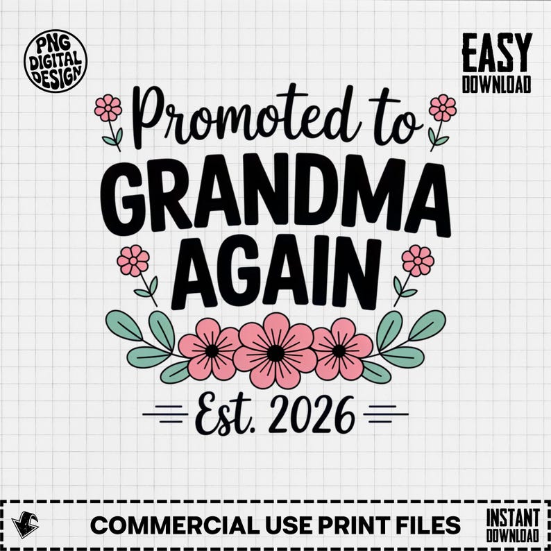 Promoted to Grandma Again Est. 2026 PNG (digital Download) - Etsy Canada