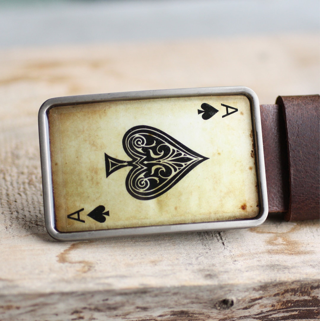 Ace of Spades Belt Buckle, Card Belt Buckle, Poker Belt Buckle, Men's ...