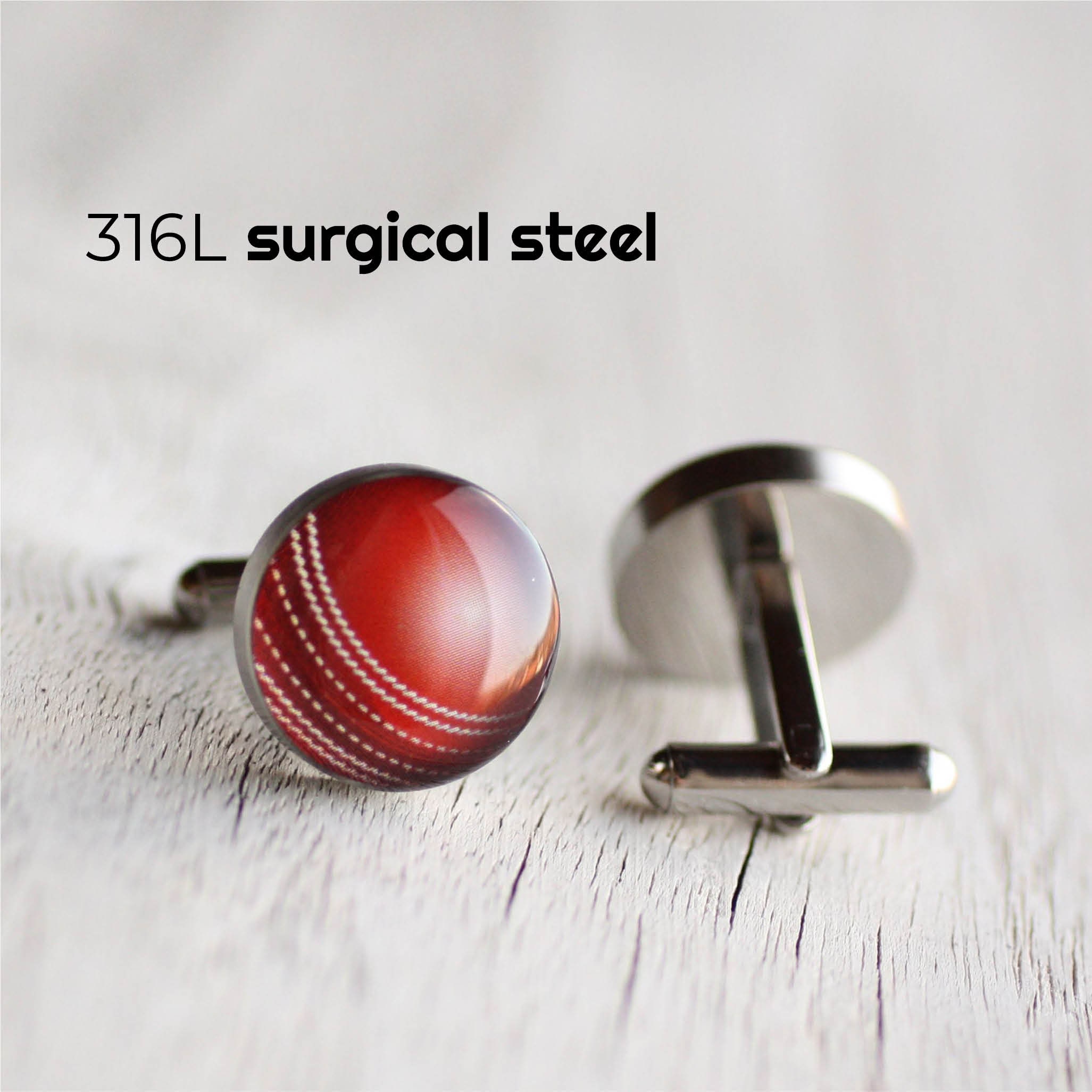 Cricket Ball Cufflink Stainless Steel Cuff Link Ball | Etsy