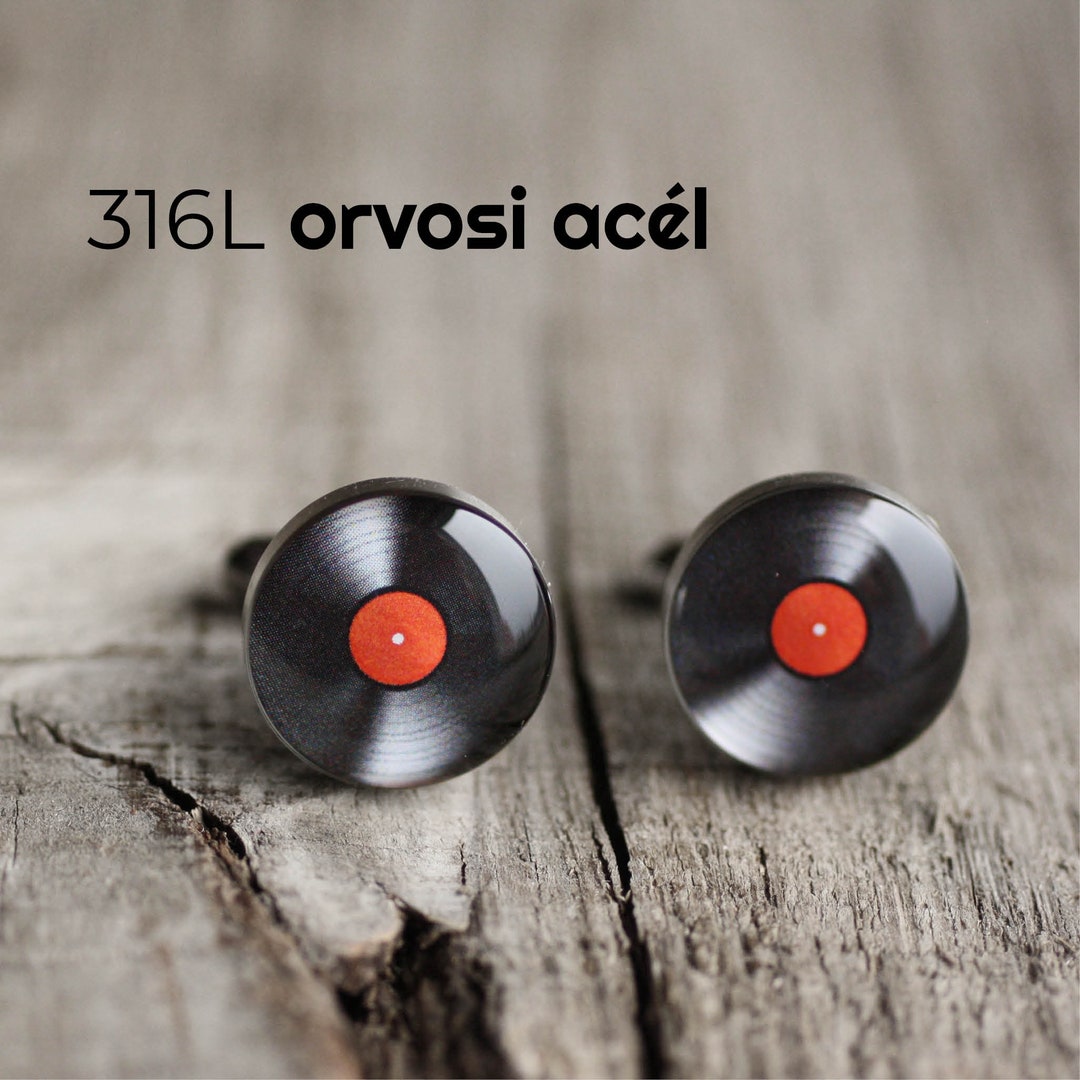 Vinyl Record Cuff Links, Stainless Steel Cuff Links, LP Vinyl Cufflinks ...