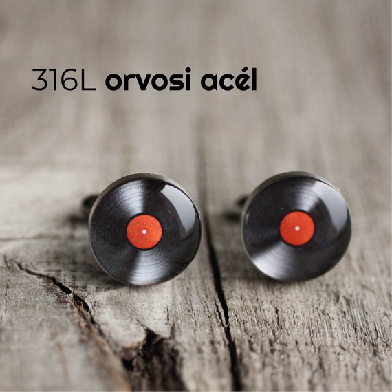 Vinyl Record Cuff Links Stainless Steel Cuff Links LP Vinyl | Etsy