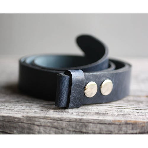 Genuine Leather Snap Belt BLACK Snap on Belt Handmade - Etsy