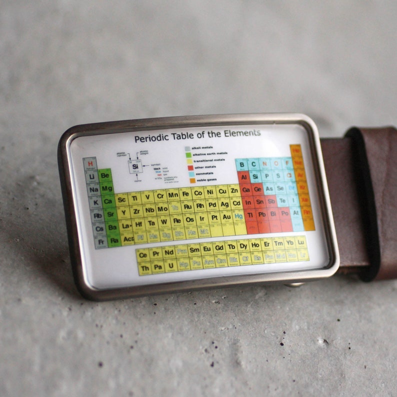 Periodic Table Belt Buckle, Chemistry Belt Buckle, Science Belt Buckle ...