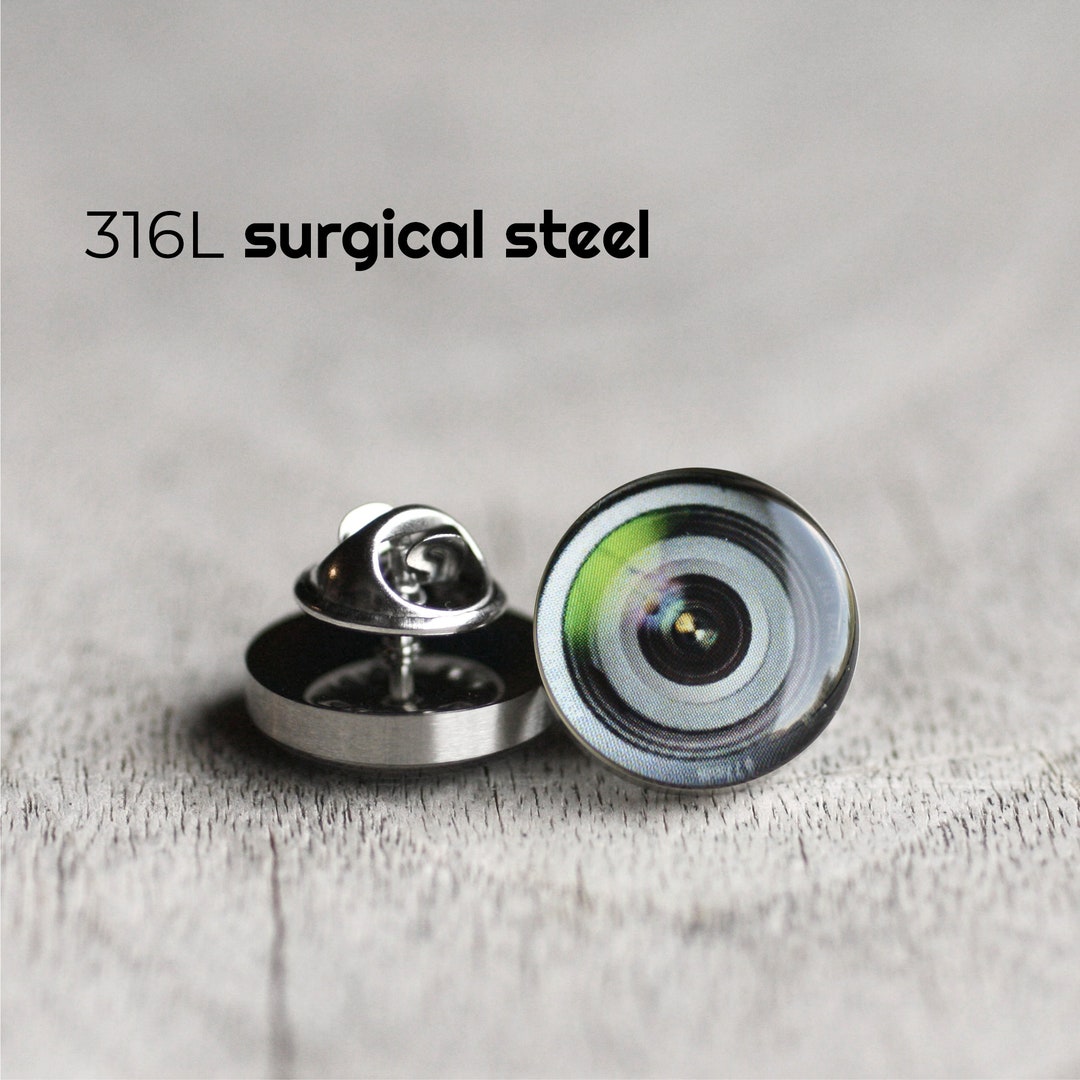 Camera Lens Lapel Pin, Stainless Steel Tie Tack, Photographer Pin, Gift ...
