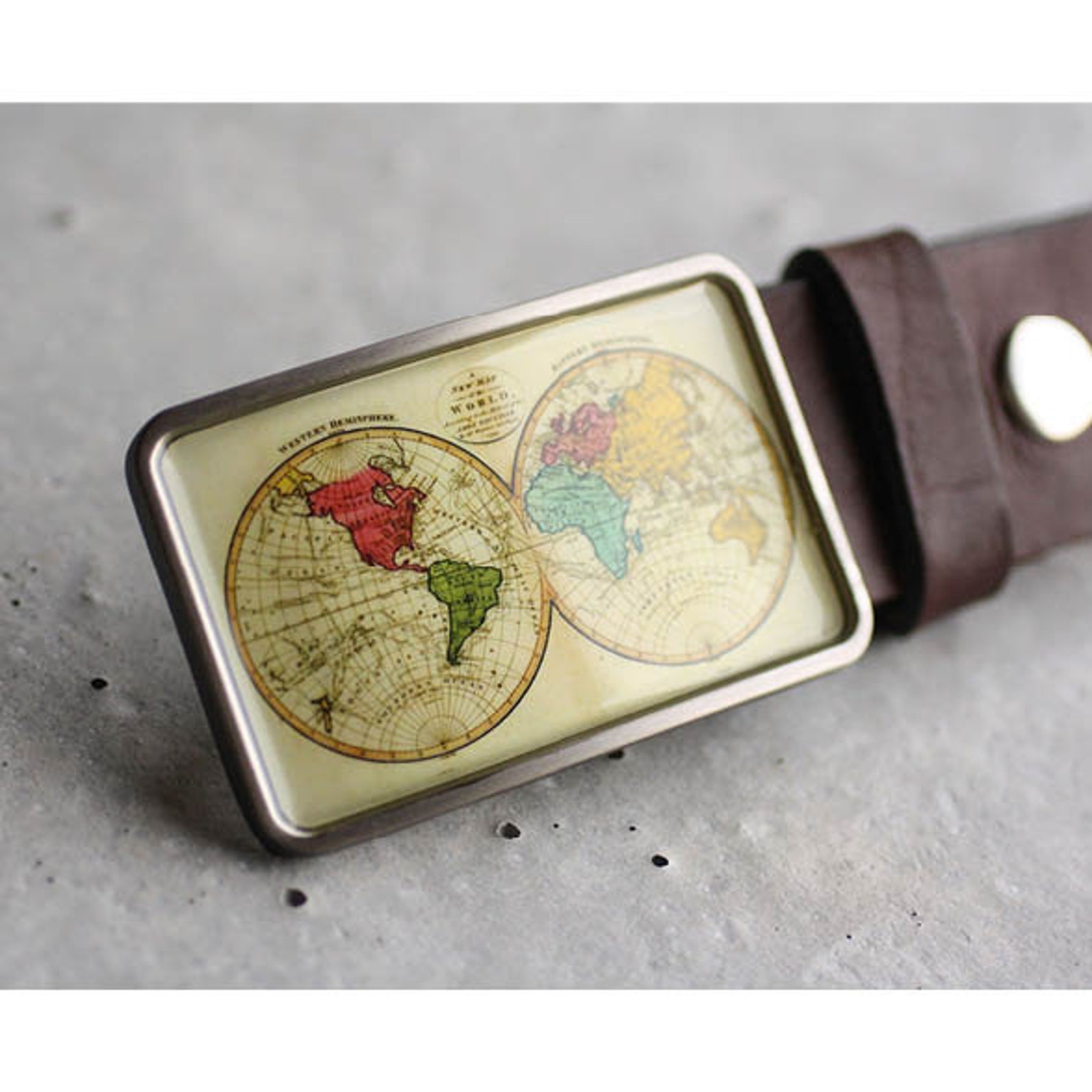 Vintage Map Belt Buckle, World Map Belt Buckle, Men's Belt Bucke, - Etsy