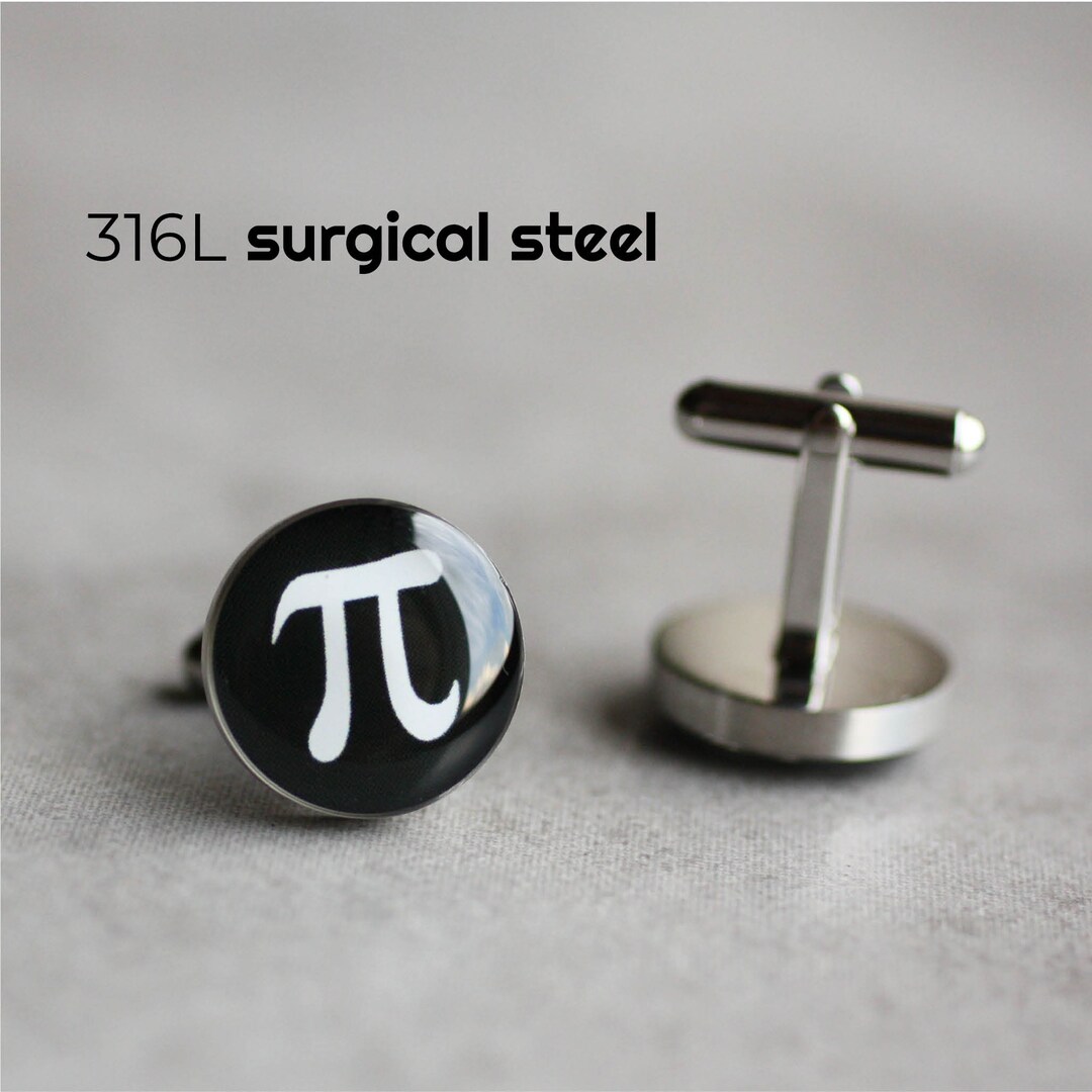 Pi Symbol Cufflinks, Surgical Steel Cufflinks, Math Cufflinks, Mens ...