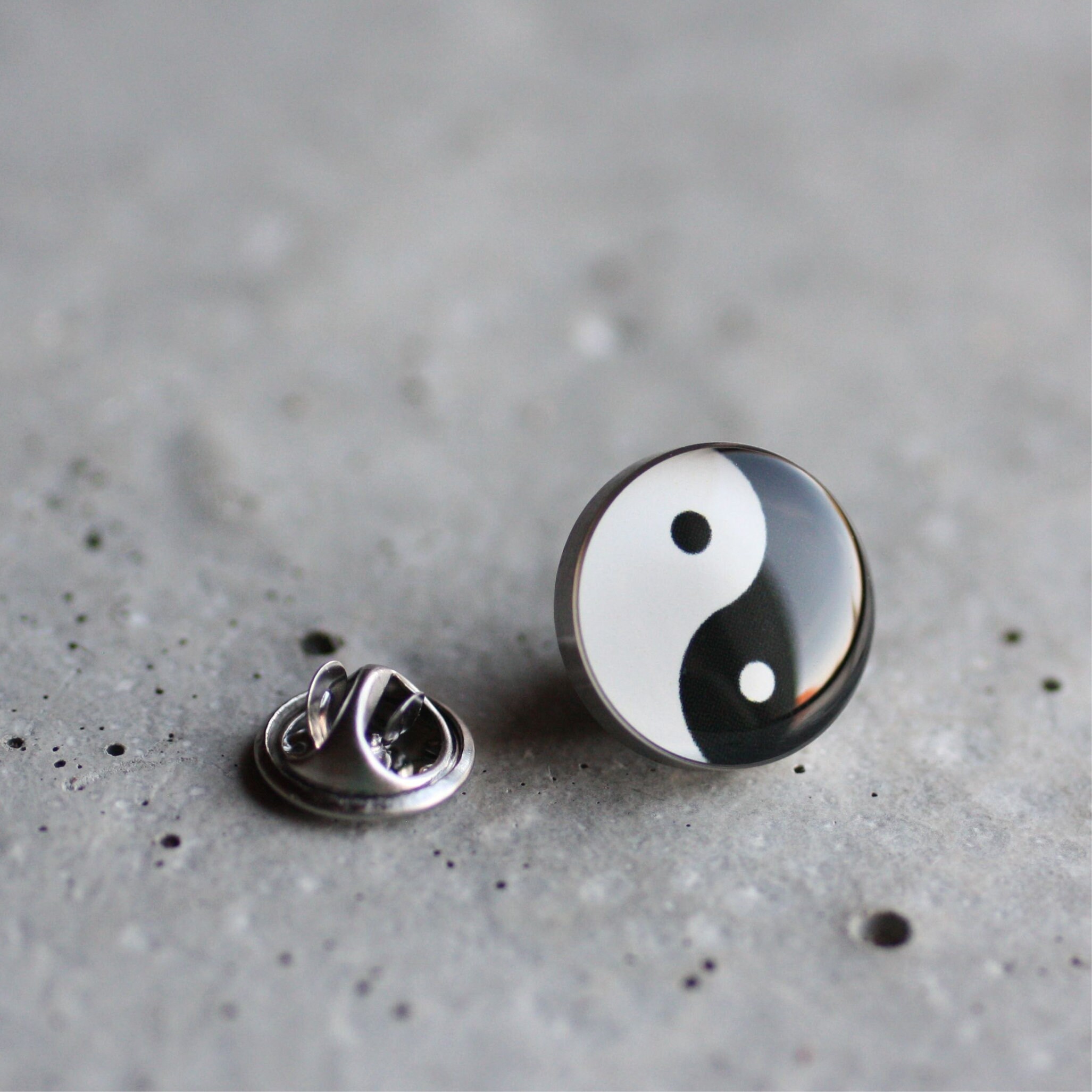 Yin Yang Symbol Lapel Pin, Tai Chi Symbol Pin Badge, Stainless Steel ...