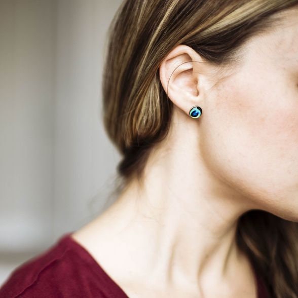 Color Bars Stud Earrings, Surgical Steel Stud, Multicolor Earring Post ...