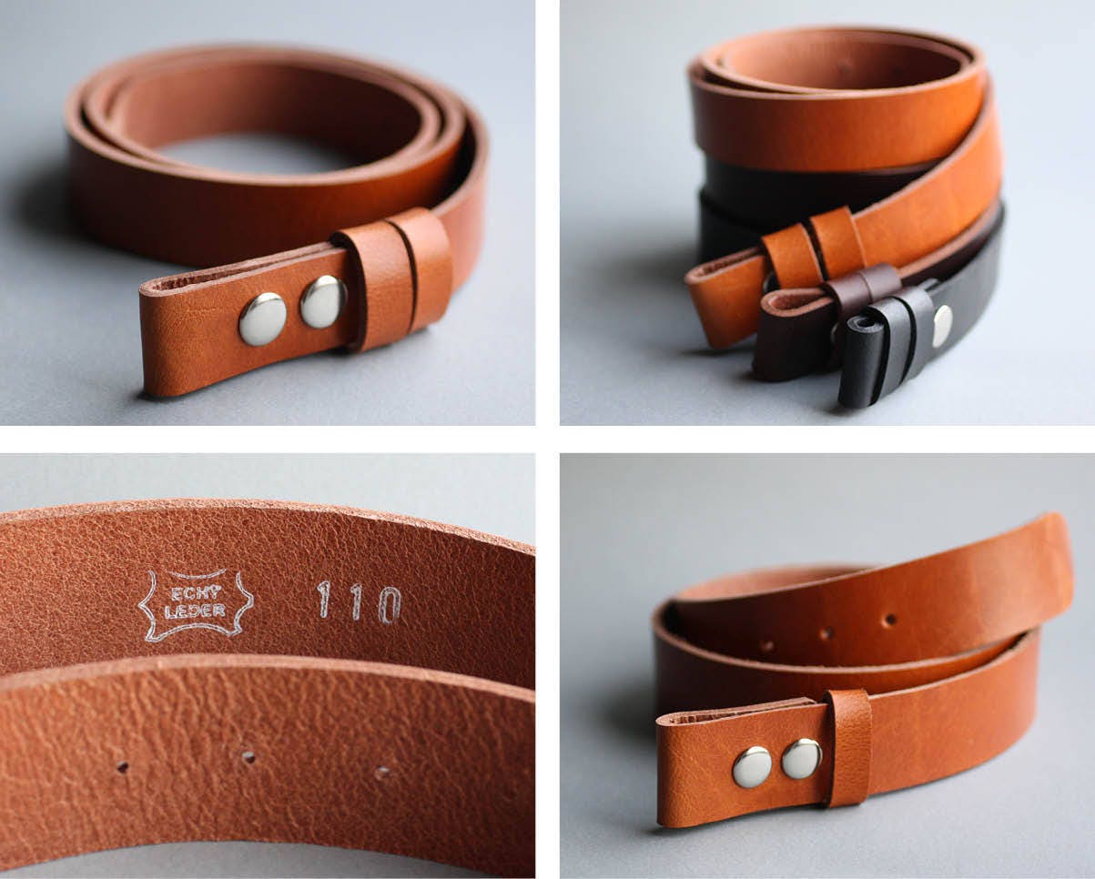 Dark Blue Genuine Leather Snap Belt, Blue Snap on Belt, Handmade ...