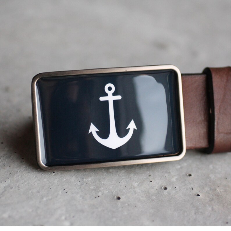 Anchor Belt Buckle, Nautical Belt Buckle, Navy Blue Belt Buckle, Sailor ...