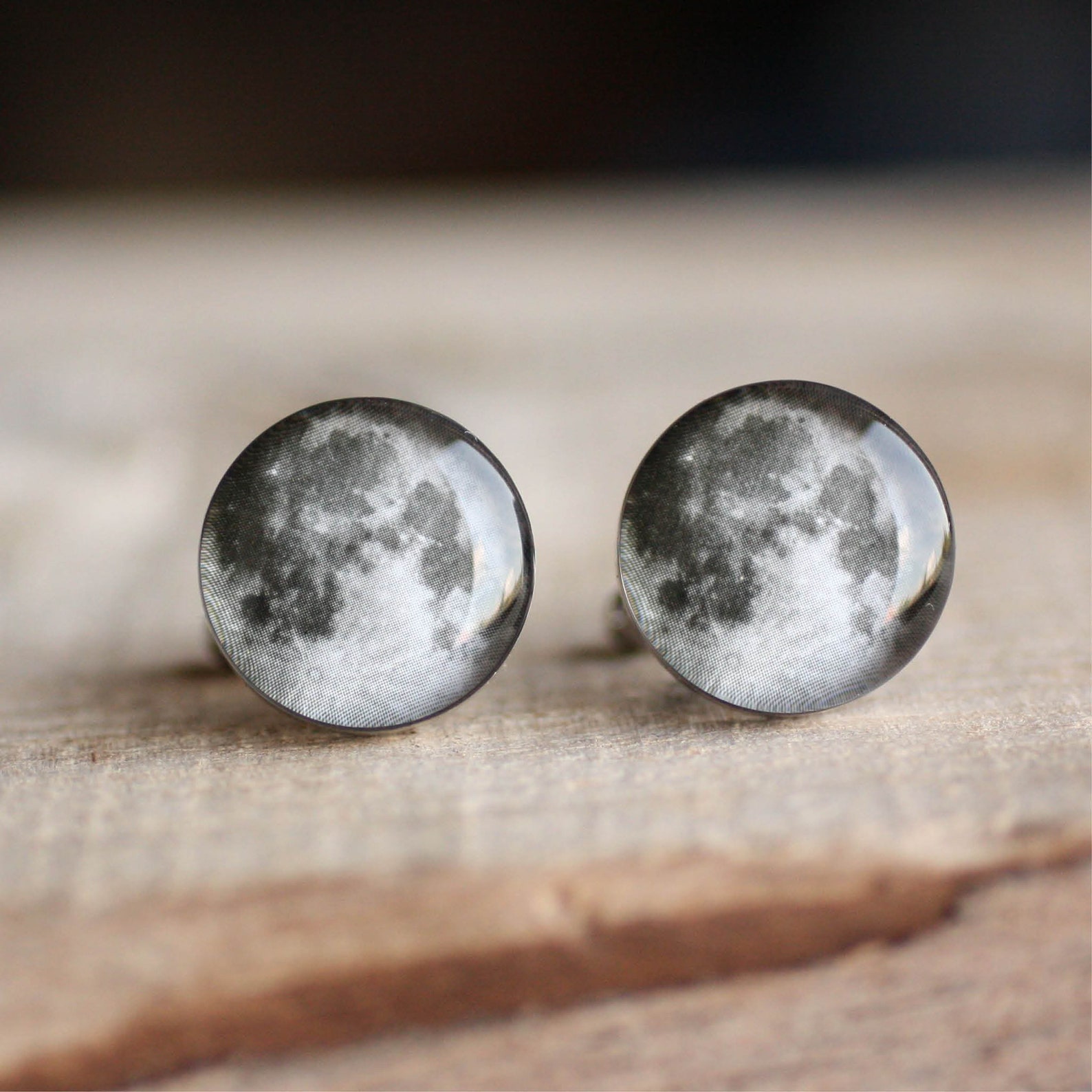 Moon Cufflinks Mens Cufflinks Surgical Steel Cuff Link Space - Etsy