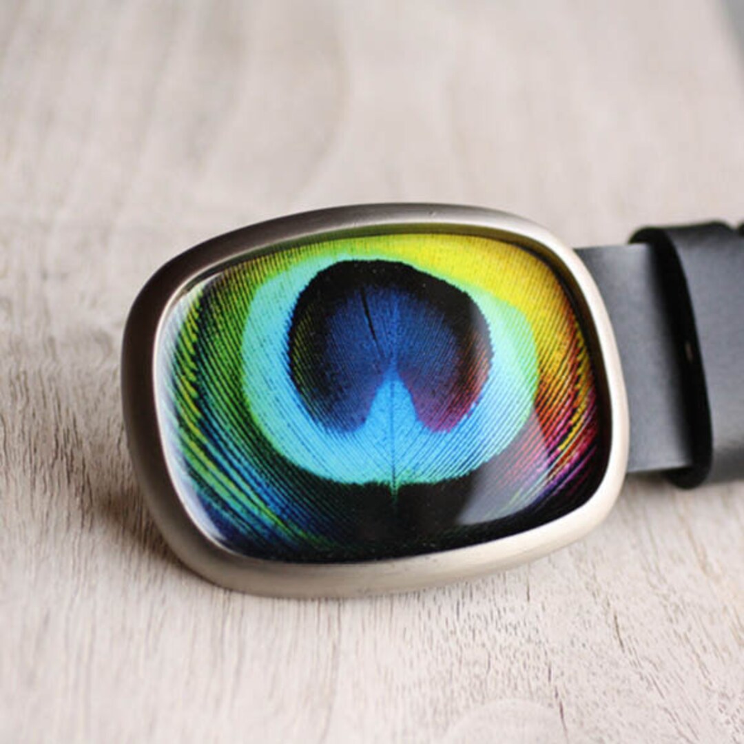 Peacock Feather Belt Buckle, Colorful Women's Belt Buckle, Blue Belt ...