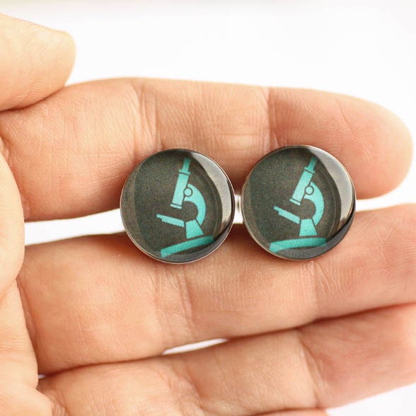 Science Cufflink, Stainless Steel Cuff, Microscope Cuff Link, Wedding ...