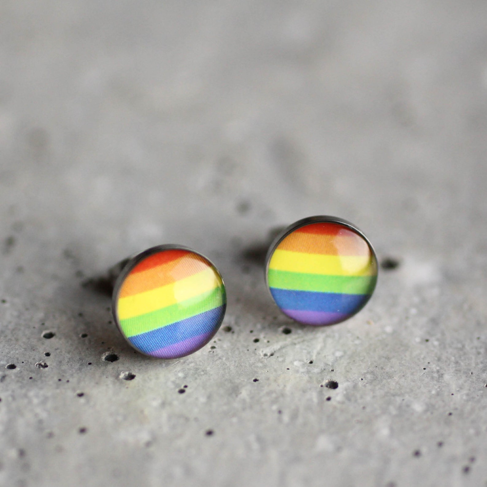 Rainbow Earring Studs Surgical Steel Studs LGBT Pride Post - Etsy