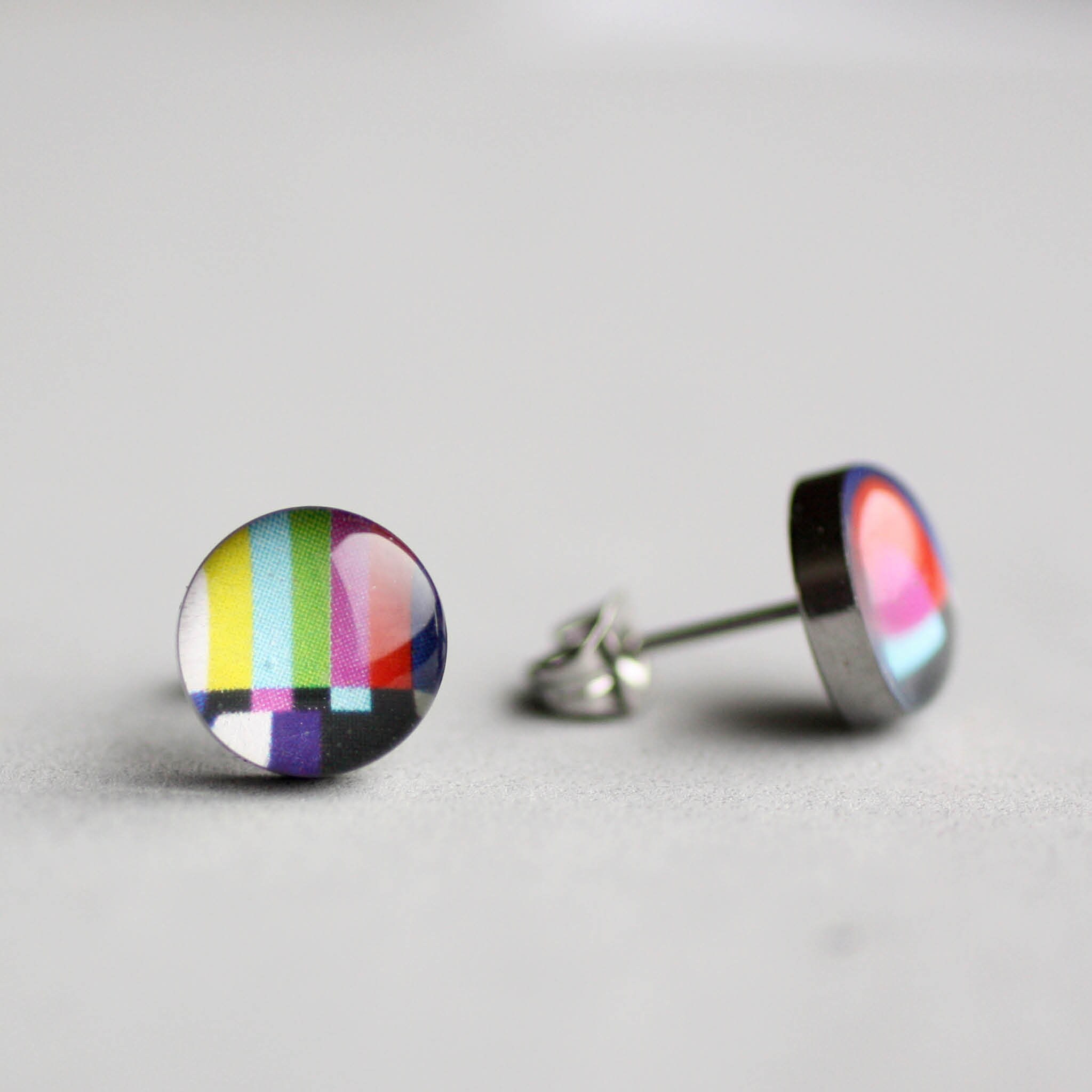 Color Bars Stud Earrings Surgical Steel Stud Multicolor | Etsy