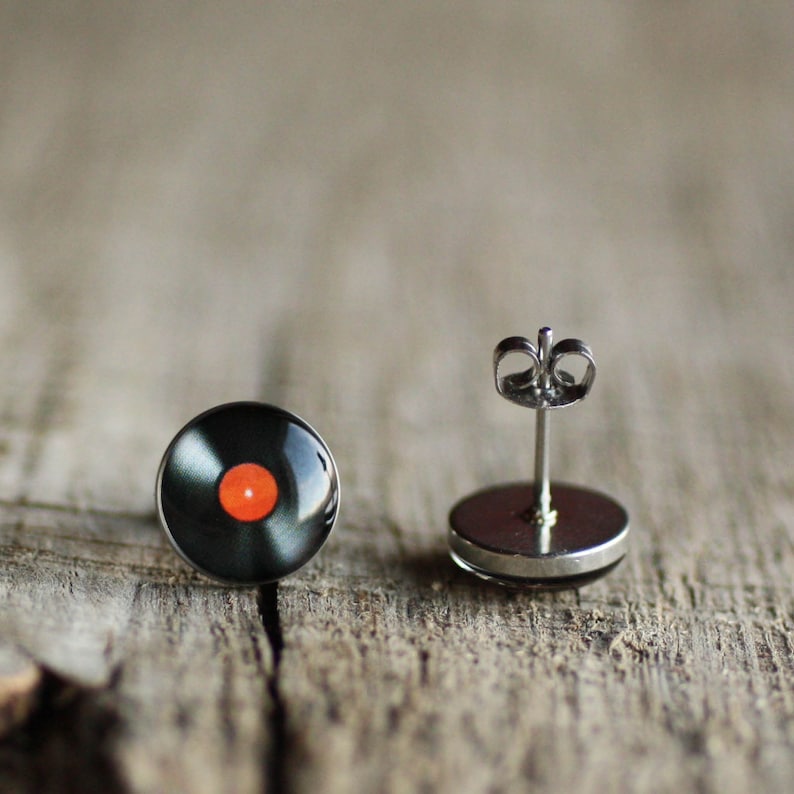 Vinyl Record Ear Studs Surgical Steel Posts Retro Earring - Etsy