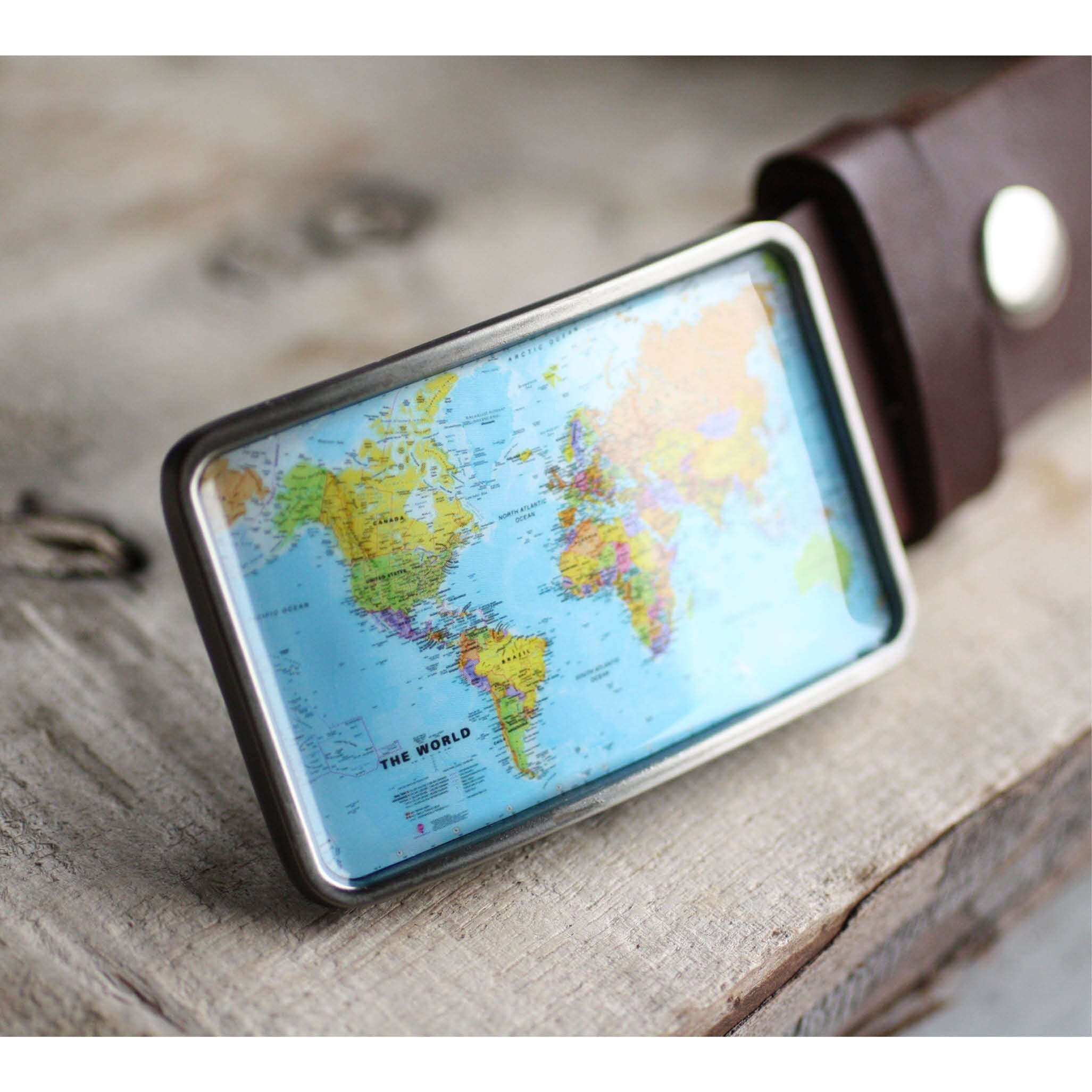 World Political Map Belt Buckle, World Map Belt Buckle, Men's Belt ...