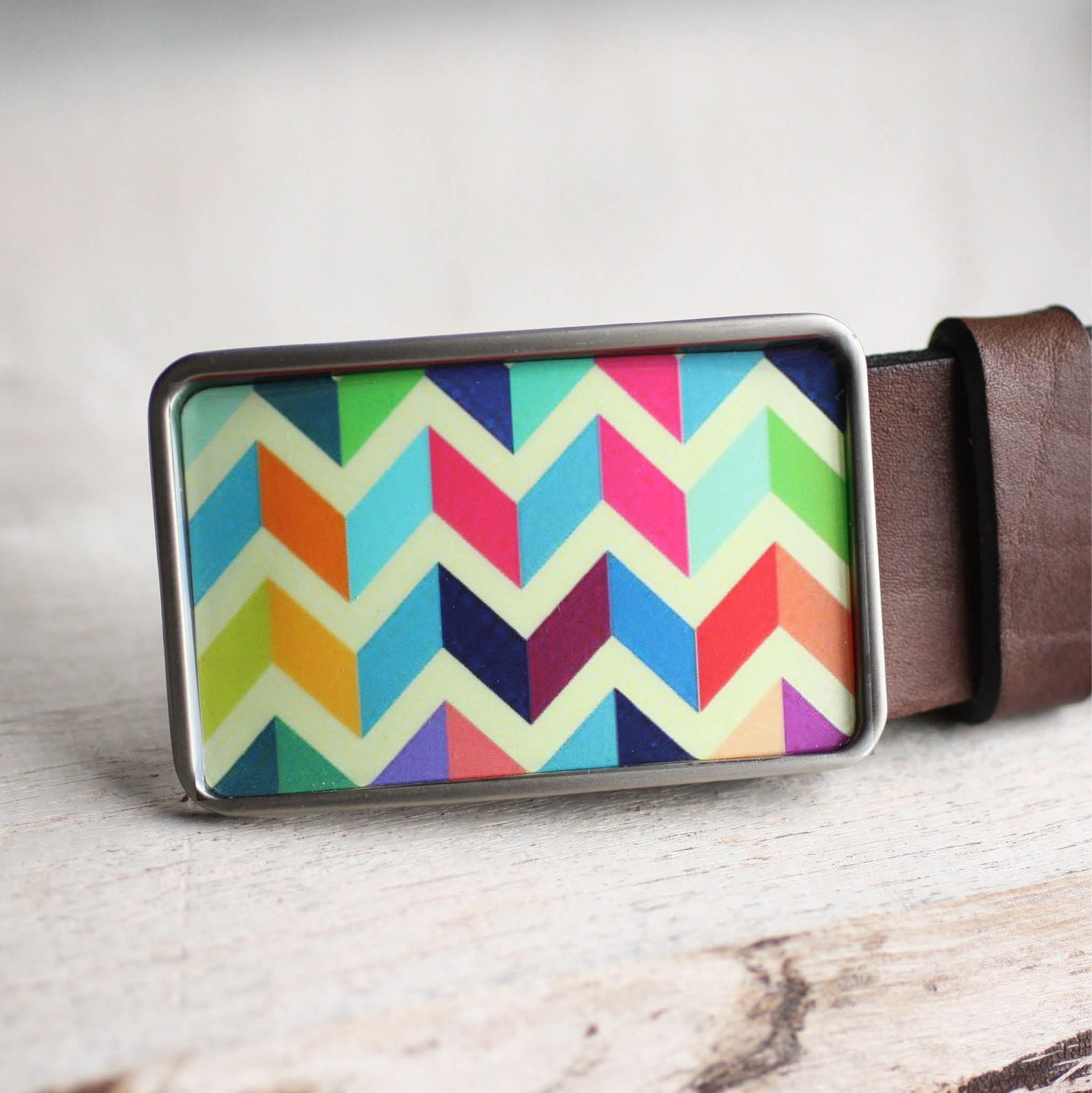 Multicolor Chevron Belt Buckle Geometric Belt Buckle Zigzag - Etsy