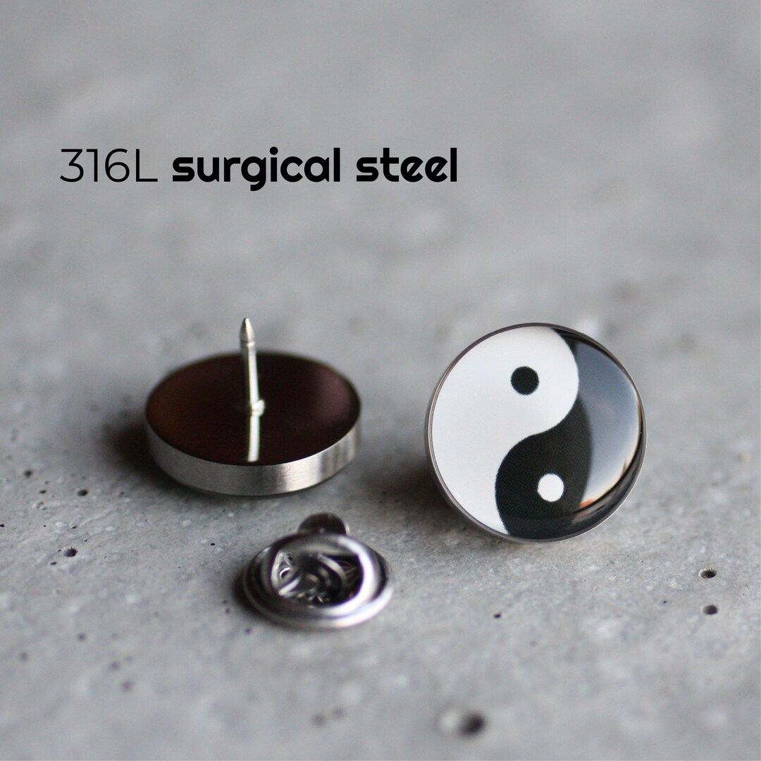 Yin Yang Symbol Lapel Pin, Tai Chi Symbol Pin Badge, Stainless Steel ...