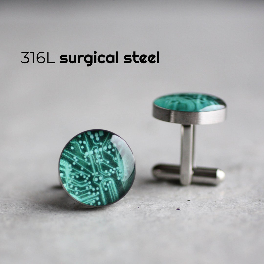 PCB Cufflink, Stainless Steel Cuff, Science Cuff Link, Computer ...