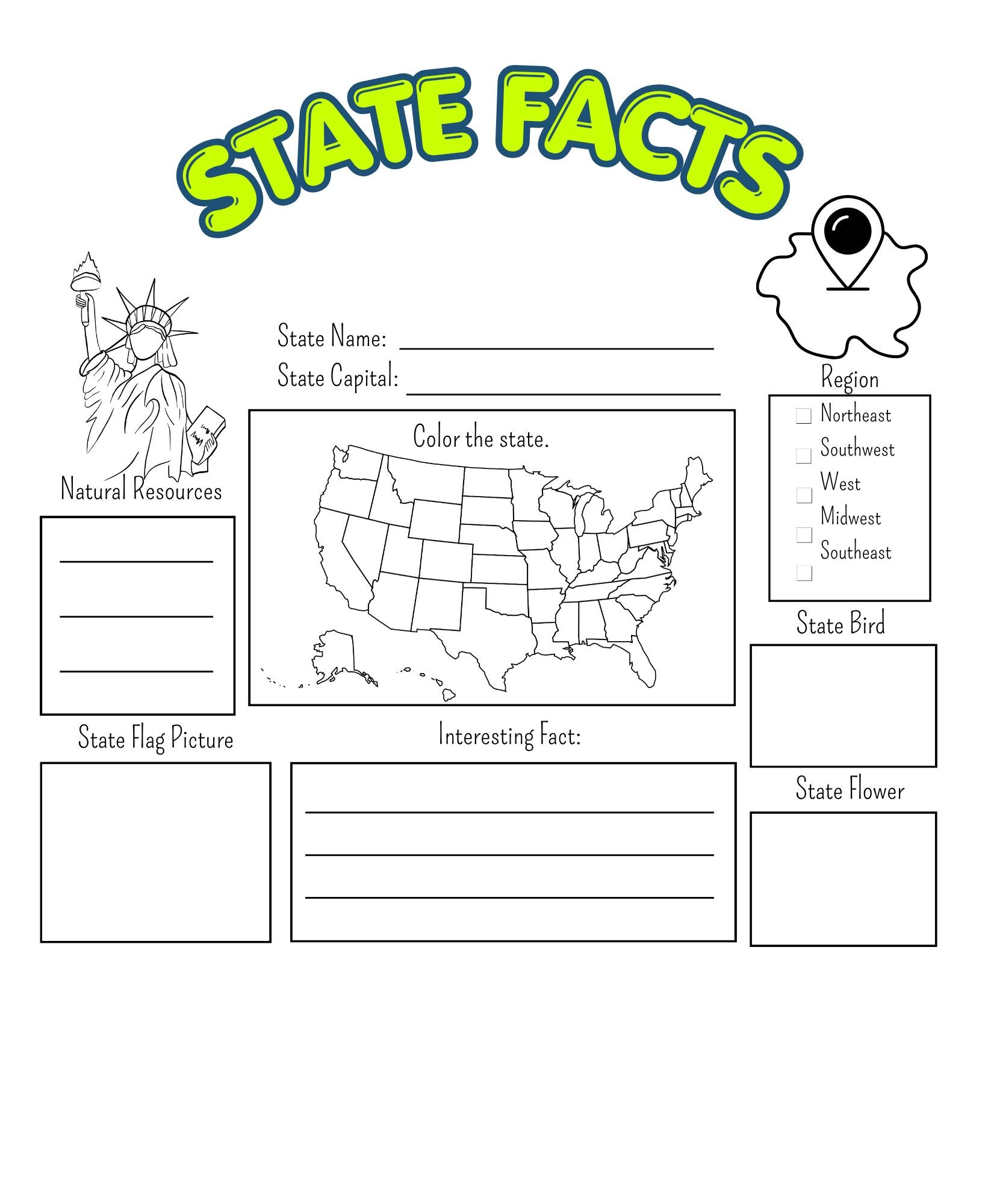50 States and Capitals Workbook - Etsy