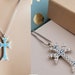 Mini Cross Silver Pendant in Baby Blue Enamel-mini Size - Etsy