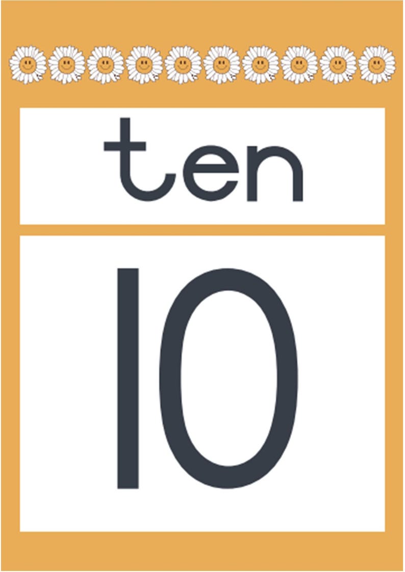 Numbers 1–10 Posters Printable | Daisy Boho Classroom Decor | Preschool ...