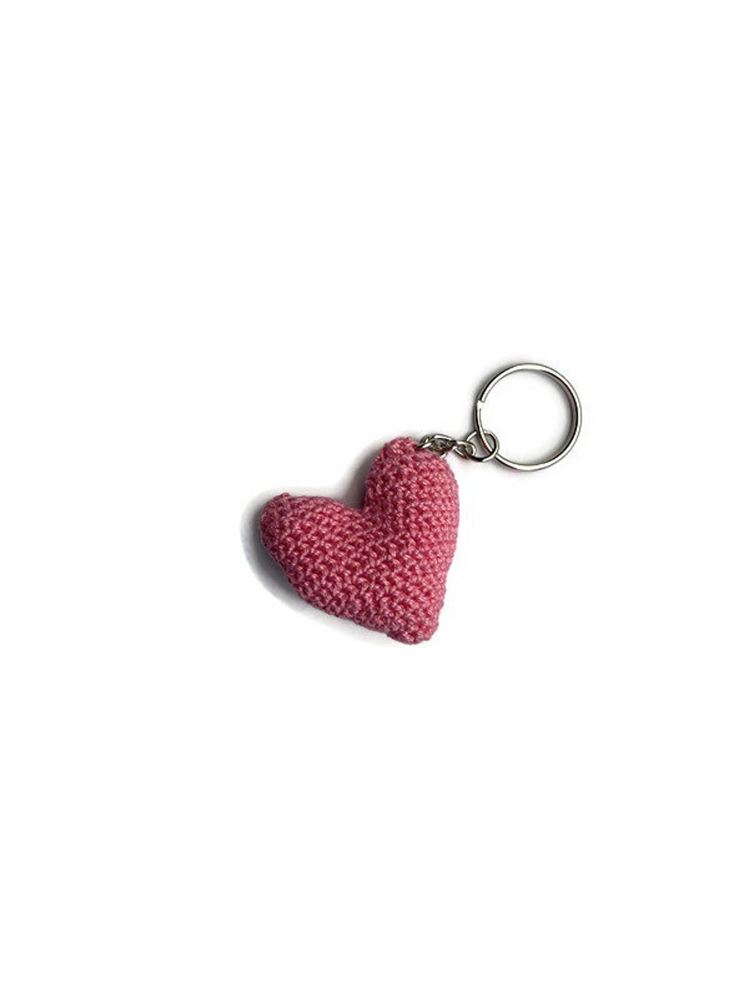 Heart Keychain, Pink Heart Keychain, Crochet Heart Zipper Pull, Love ...