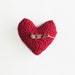 Heart Pin Heart Brooch Red Heart Pin Crochet Red Heart Pin - Etsy