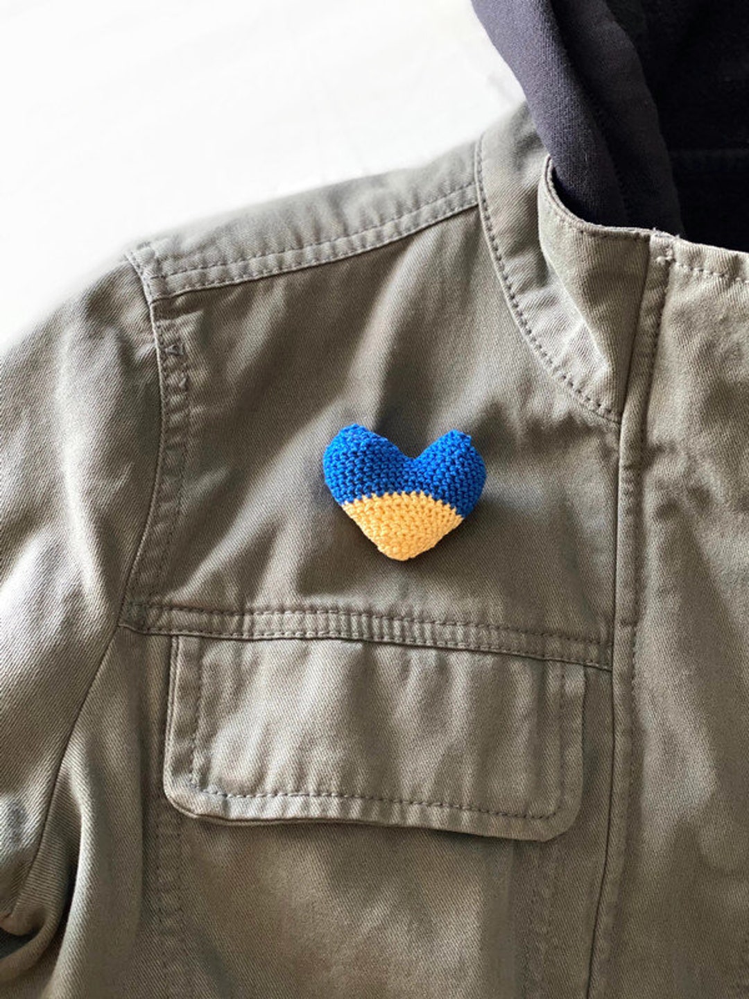 Ukraine Support Pin, Ukraine Pin, Ukraine Flag Heart Pin, Crochet ...