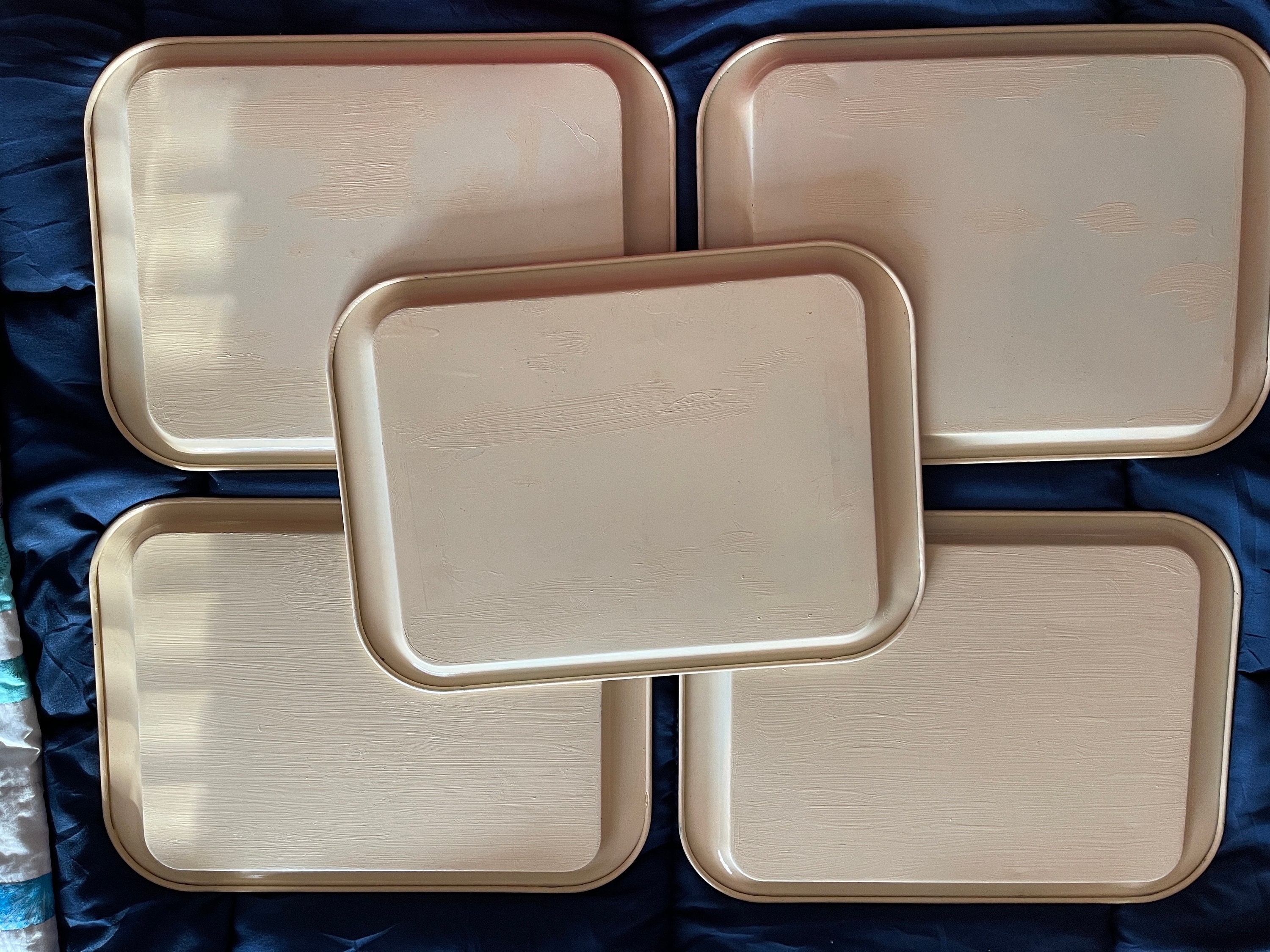 Vintage Metal Trays set of 5 Fruit Decals - Etsy