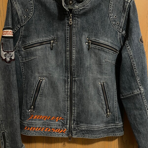 Vintage Harley Davidson Denim Jacket - Etsy