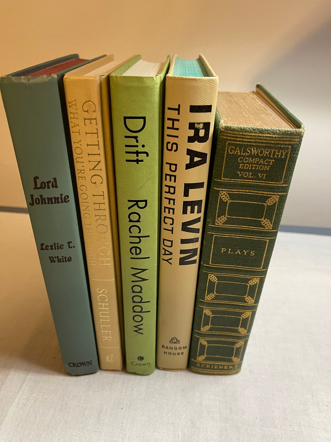 Vintage shades of Green Bundle of Books - Etsy