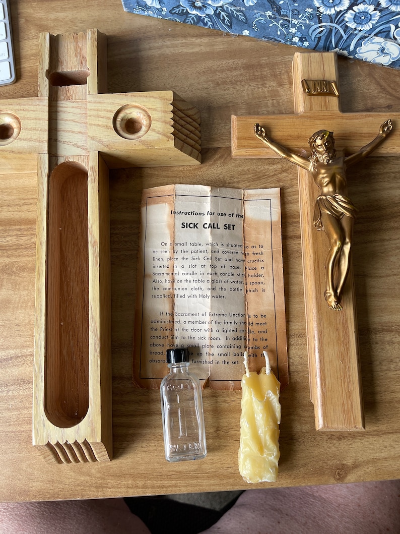 Vintage Wooden Sick Cross Crucifix 1960s Catholic Sacrament - Etsy
