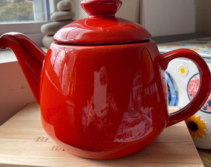 Vintage Frankoma 6T Red Ceramic Teapot MCM - Etsy