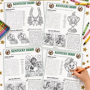 Kentucky Derby Kids Activity Pack – Printable Coloring, Mazes, Puzzles ...