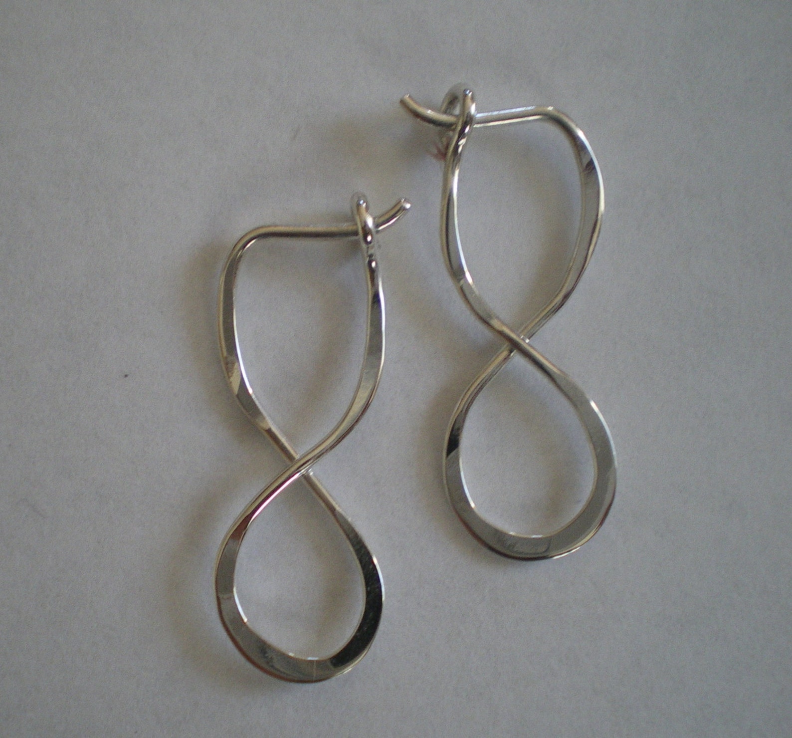 Sterling Silver Figure Eight Infinity Sign Hoop Earrings - Etsy