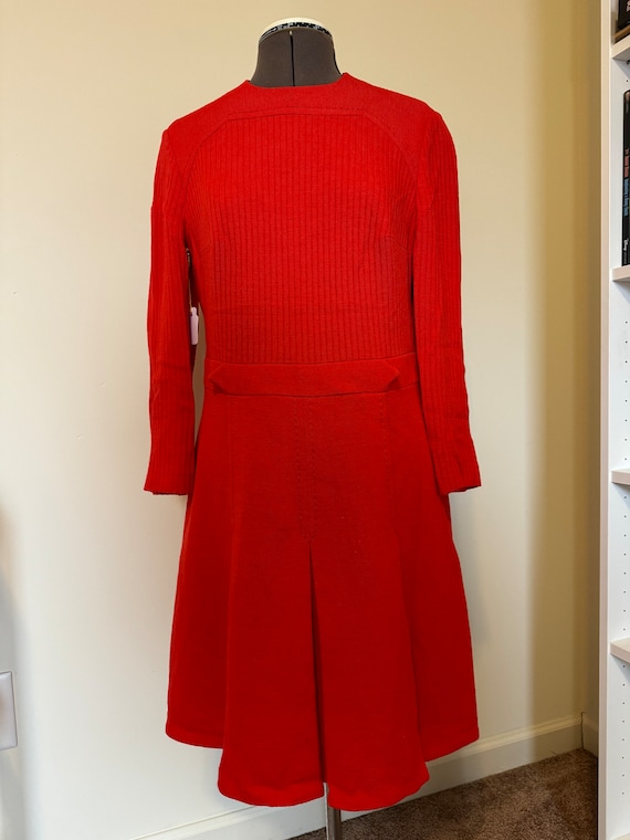 Vintage Red Knit Wool Dress - Gem